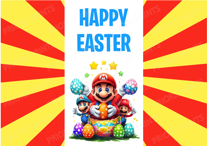 Super Mario Easter Chocolate Bar Wrapper – Prior's Prints, Presents ...